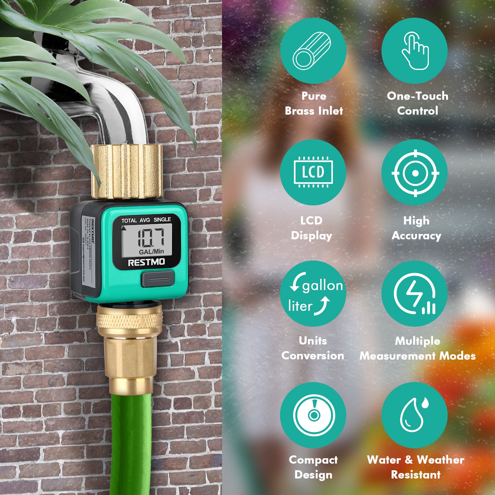 Water Flow Meter | Brass Inlet Metal | – RESTMO